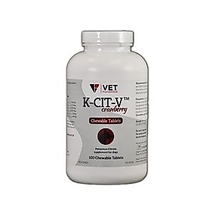 K-CIT-V Cranberry Chewable Potassium Citrate For Dogs, 100 Tablets