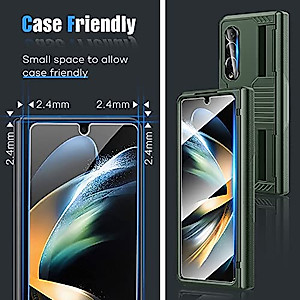 AACL [3 Pack Galaxy Z Fold 4 Screen Protector Tempered Glass [Front Screen Only]+ [2 Pack] Camera Lens Protector for Samsung Galaxy Z Fold 4 5g,Anti Scratch,Hd Clear,Bubble Free [Case Friendly]