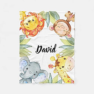 Personalized Baby Blankets with Name Custom Baby Blanket for Girls Boys Customized Animal Swaddle Baby Blanket Personalized Gifts for Baby Child Baby Shower for Newborn 50x60
