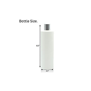 Plastic bottle 16 Oz/500Ml, HDPE,white color, with silver disk top cap, Pack of 6 are Perfect for filling liquid soap lotion conditiner shampoo, cleaning and disinfecting, multy purpuse use.