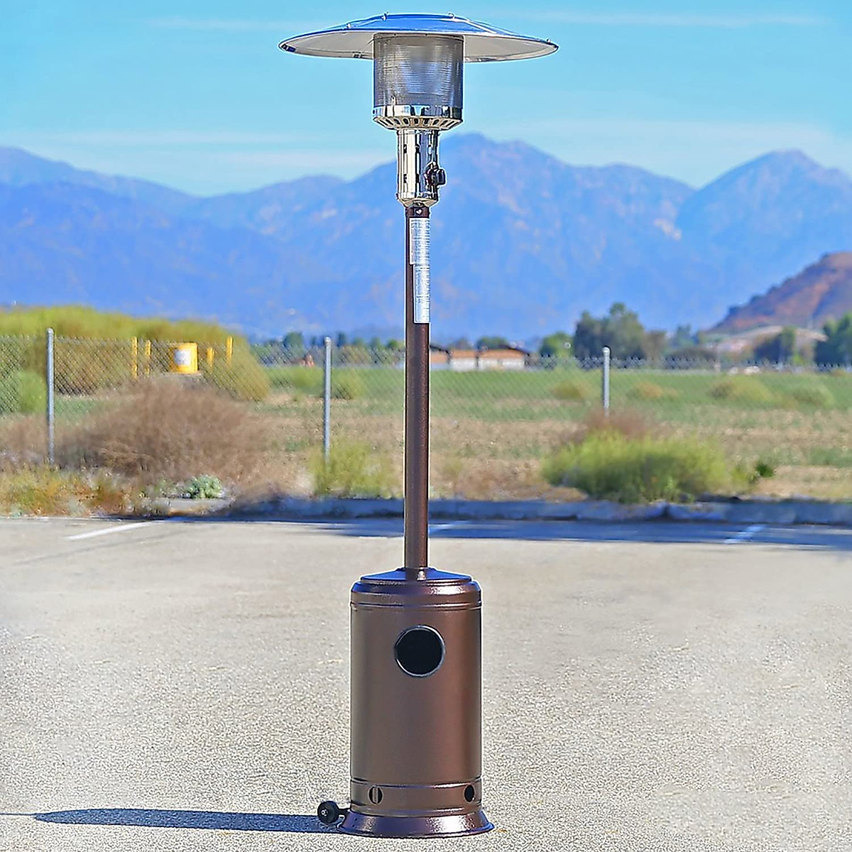 Heater Outdoor Heater Patio Heaters - Commercial Propane Outdoor Heater 48000 BTU Portable Space Heater, Tip-over Overheat Protection,For Courtyard Garage, Freestanding, Height Adjustable