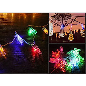 eTel Like Stray Kids Merch 4 Colors LED Clip Light with Big Photocards, Remote Control 10Ft 20LED and 30Pcs 3.1‘’x 4.7‘’ Lomo Card, Home Room Decoration for Gifts