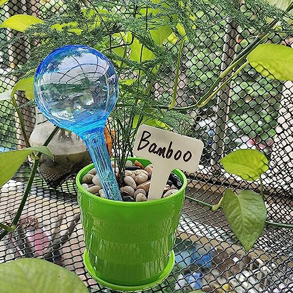 Plant Watering Globes, 10pcs Plastic Plant Automatic Water Bulbs Flower Self Feeder Balls Irrigation Device Auto Waterer Planter Insert Stakes for Indoor Outdoor Garden Potted While Away on Vacation