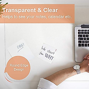 NATRKE Clear Desk Mat Pad, 32"x16"Transparent PVC Desk Protector Pad Large 1.5mm Waterproof Non-Slip Writing Desk Blotter for Desktop for Home Office