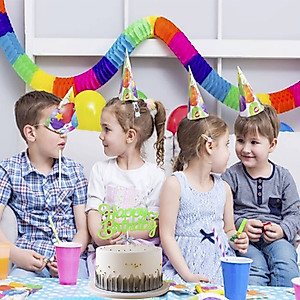 Glow Party Neon Birthday Cake Toppers Happy Birthday Cake Topper 3D Green Cake Decorations