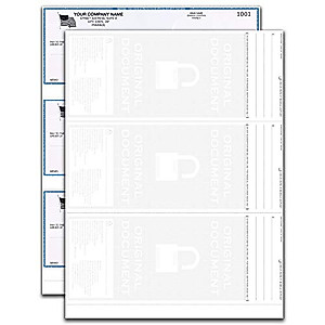EZ Checks 3 Checks Per Page Hologram High Security Laser Check Stock | 150 Sheets/450 Checks | Blue/Maroon