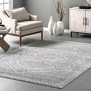 nuLOOM Exie Transitional Moroccan Area Rug, 10x14, Light Grey