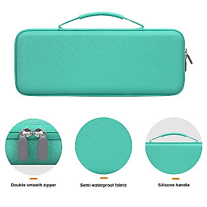 Canboc Hard Carrying Case for Logitech POP Keys Mechanical Wireless Keyboard and POP Wireless Mouse, Mesh Pocket fits Cables, USB Receiver, Spare Keycaps and More Accessories, Mint Green