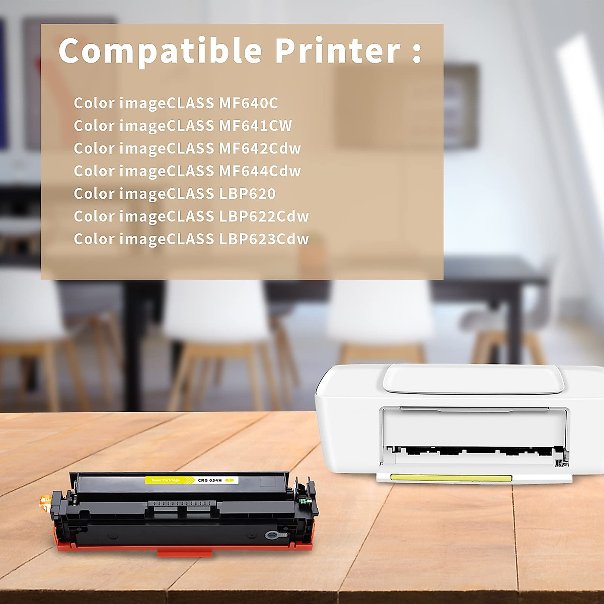 XJI CRG-054H High Capacity Compatible Toner Cartridges Replacement for Canon 054 H, for Color imageCLASS MF641CW MF642Cdw MF644Cdw LBP622Cdw Laser Printer Ink(4 Pack, Black Cyan Magenta Yellow)