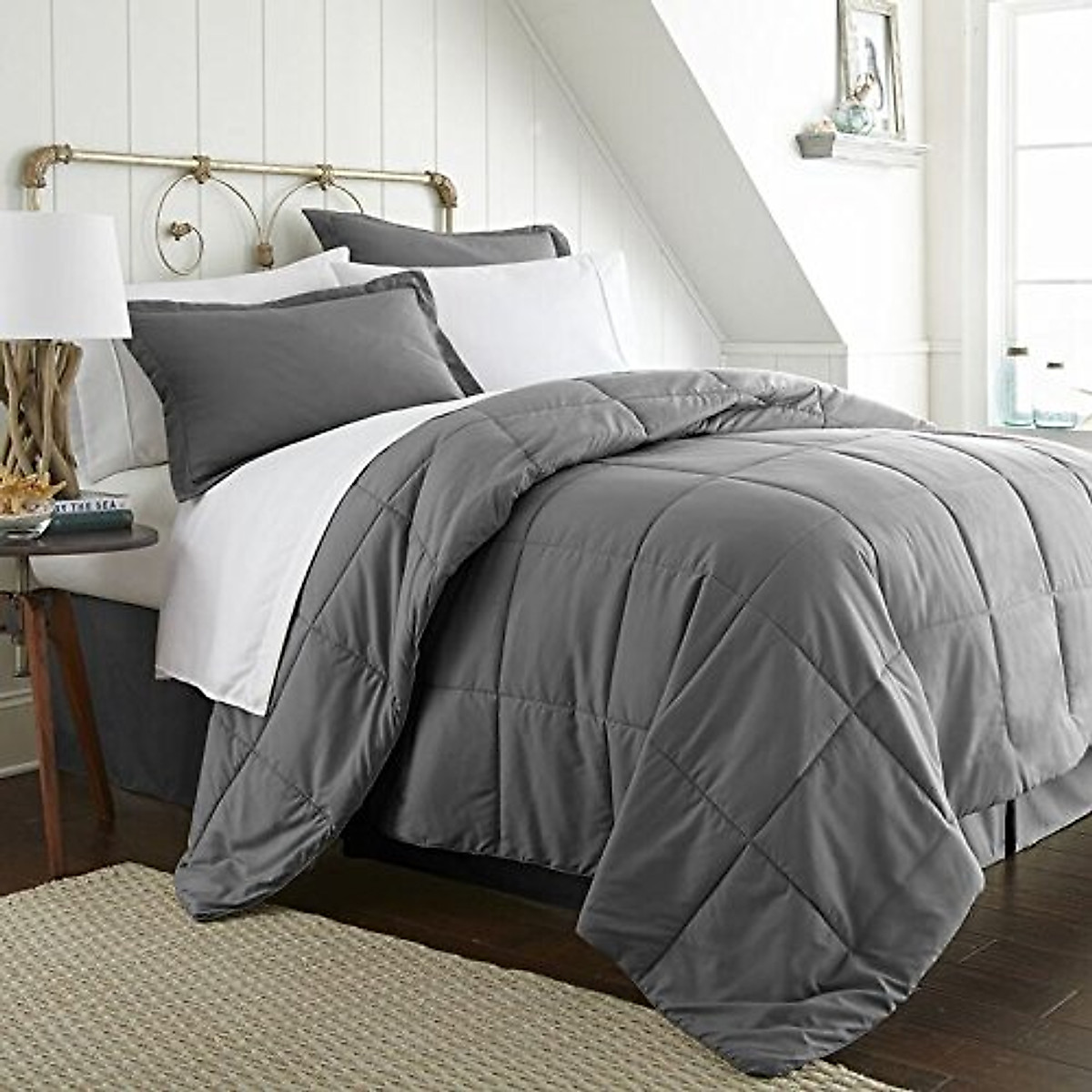 Linen Market Bed in A Bag, Gray, Twin XL, (SS-Multi-TWINXL-Gray)