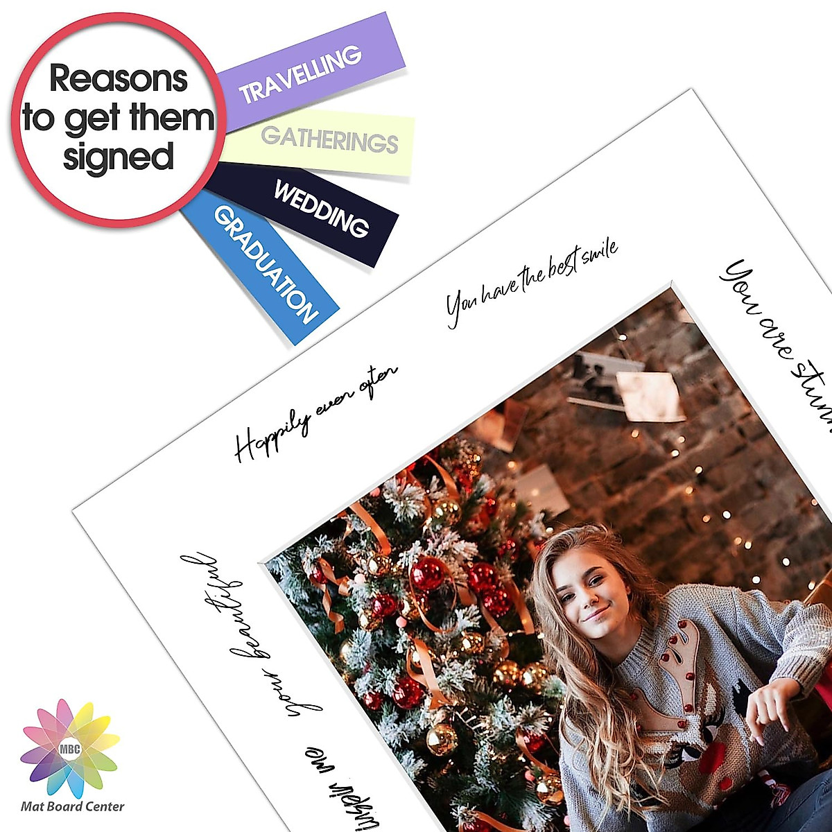 Mat Board Center, Pack of 10, Premier Acid-Free Pre-Cut 16x20 White Picture Mats for 11x14 Photos