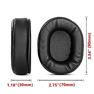 Upgraded Protein Leather Ear Pads Cups Cushions Replacement Compatible with Sennheiser HD 4.40 HD 4.50 HD 4.40BT HD 4.50 BT HD 4.50 SE Headphones (Black Protein Leather)