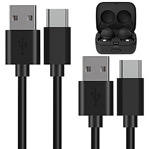 Linkidea Charging Cord Compatible with Sony WH-ULT900N LinkBuds LinkBuds S WF-1000XM5 WF-1000XM4 1000XM3 SP900 INZONE Buds Earbuds, USB to USB-C Replacement Power Charger Cable (4ft/120cm 2 Pack)