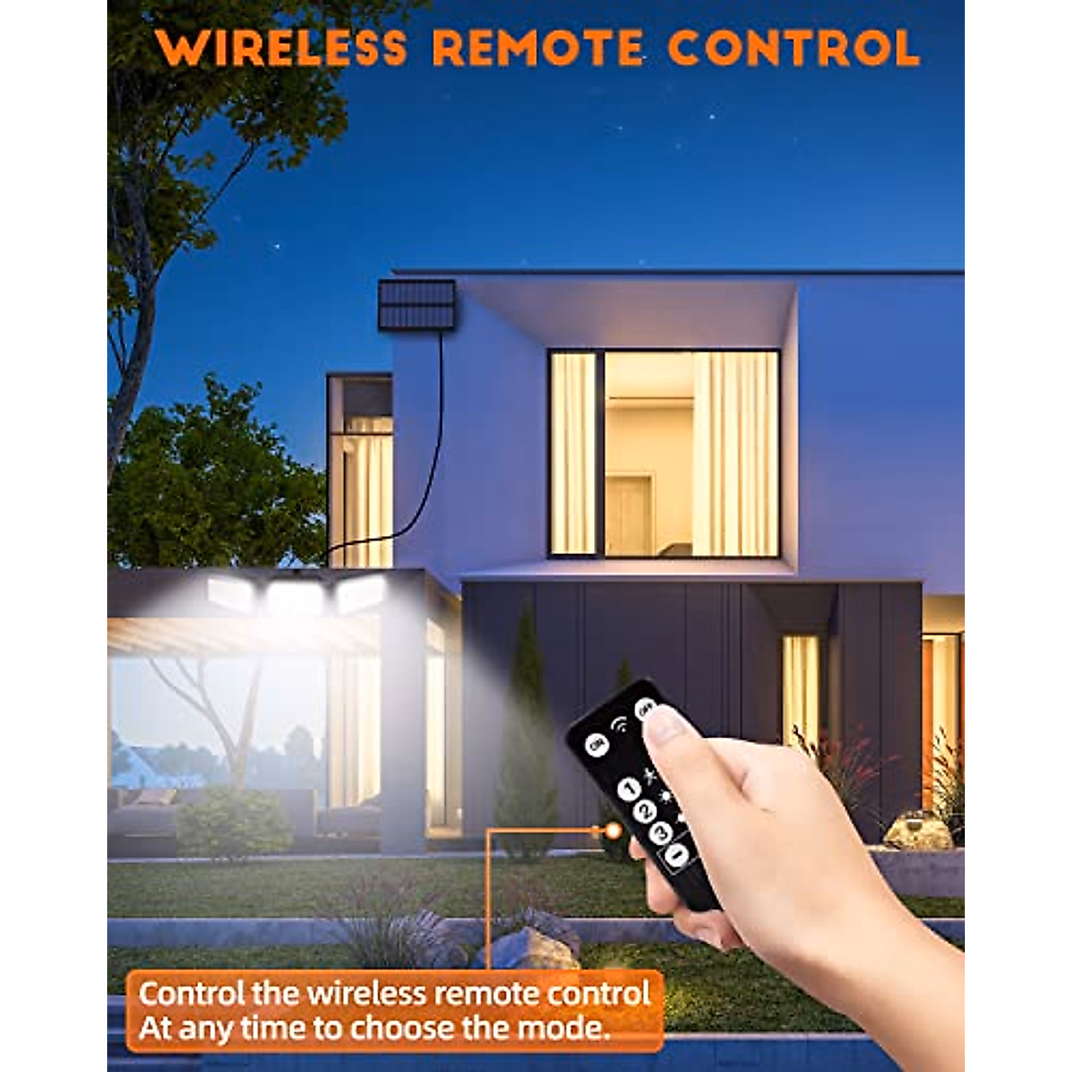 Otdair Solar Outdoor Lights,312 LED Solar Flood Lights,Separate Panel ,270°Wide Lighting Angle Security Lights(2 Pack)