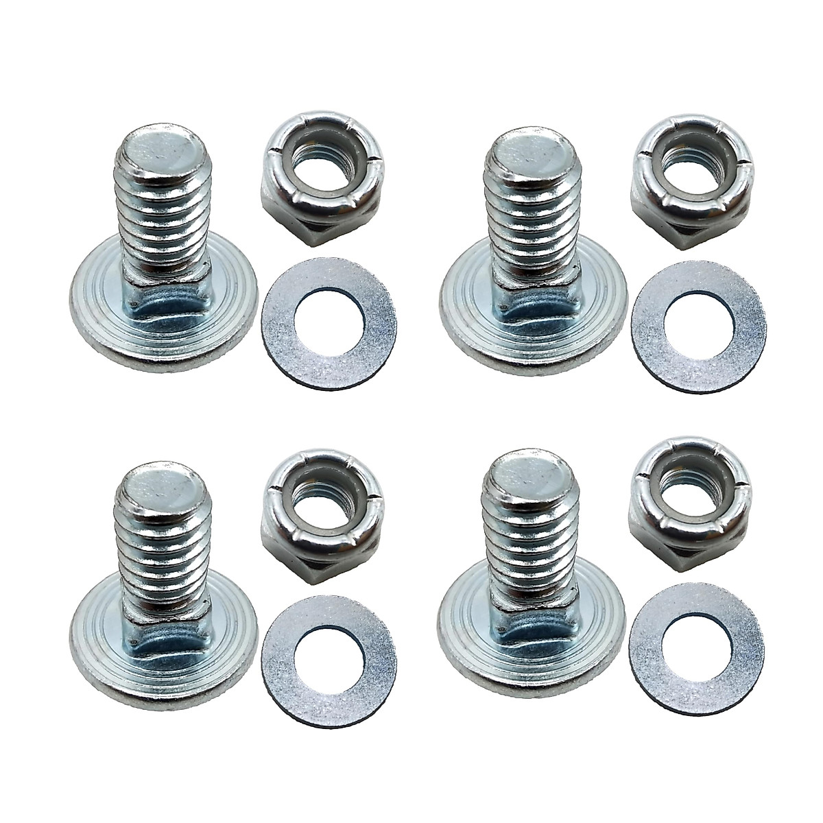 4PK 710-0451 712-04063 Replacement Skid Shoe Bolts Carriage Bolts Nuts and Washers Kit kit for Cub Cadet MTD Snow Blower Skid Shoes 784-5580 712-04063 736-0242 (5/16-18)-3/4"