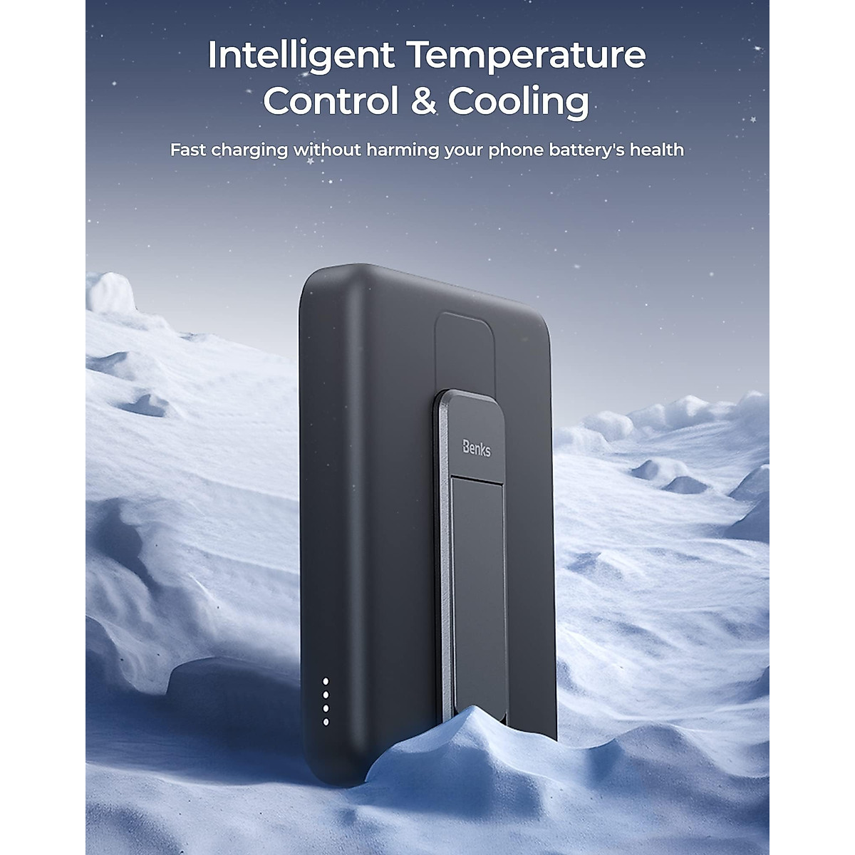 BENKS Magnetic Power Bank, 10000mAh Foldable Kickstand Wireless Portable Charger, for MagSafe Baterry Pack with Two-Way 20W USB-C Port for iPhone 15 Pro Max/15 Pro/15 Plus/15, iPhone 14/13/12 Series