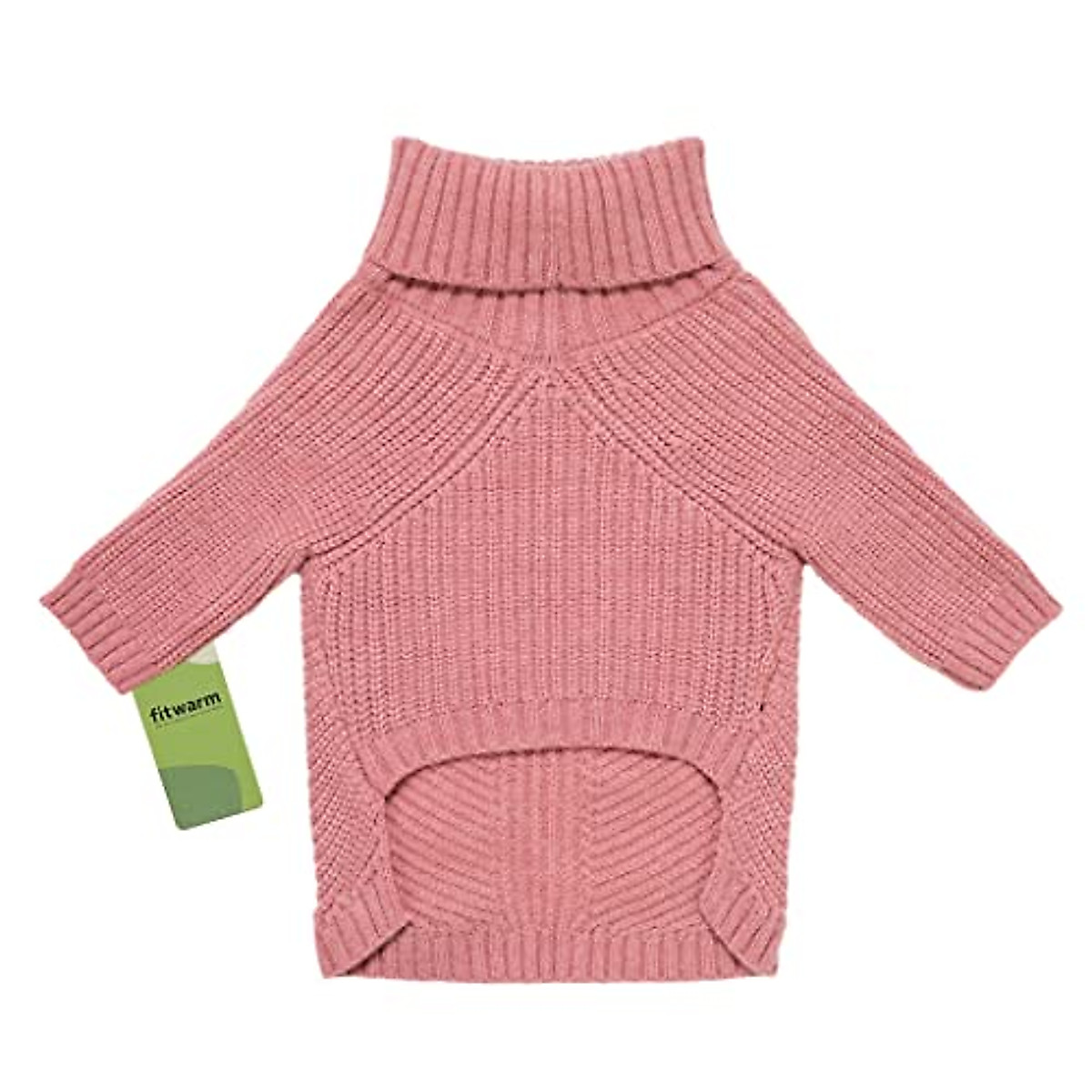 Fitwarm Dog Turtleneck Sweater, Thermal Knitted Pet Coat, Dog Winter Clothes for Small Dogs, Cat Apparel, Pink, Medium