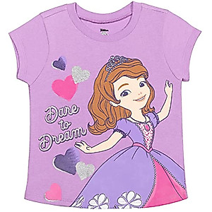 Disney Sofia The First Minnie Mouse Vampirina Fancy Nancy Little Girls 4 Pack T-Shirts Multicolor 6X