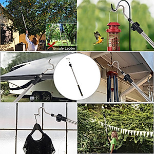 Clothes Hanger Reaching Hook, Attic Pull Down Hook Extendable 36-66inch Sponge Handle Hard to Break Apply to Closet Poles for Hanging Clothes Closet Extender Hanging Rod Clothesline Pole.