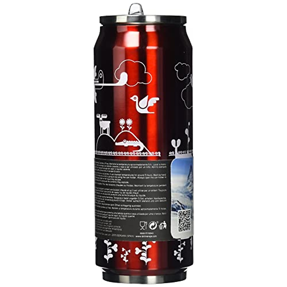 IBILI Thermos can Eco 500 ml of Stainless Steel, Red/Silver, 7 x 7 x 20 cm