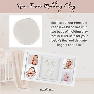 BABY BLISS Baby Hand and Footprint Keepsake Kit - Baby Prints Photo Frame for Newborn Boys and Girls – Nursery Memory Art Kit - Dog and Cat Paw Clay Print Kit for Pet Parents