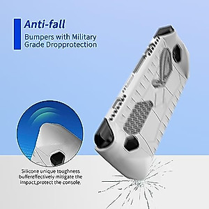 Protective Case for ASUS Rog Ally 7" 2023 with Kickstand -TPU,Flexible,Shockproof, Non-Slip, Anti Collision-2 *Screen Protectors (White)