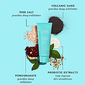 TULA Skin Care So Poreless Exfoliating Blackhead Scrub | Powerful and Gentle Exfoliation, Refreshing and Smoothing, Contains Probiotic Extracts, Volcanic Sand, Pink Salt, and Witch Hazel | 82 g