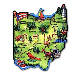 Ohio Artwood State Magnet Collectible Souvenir by Classic Magnets