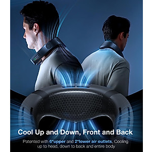 TORRAS [COOLiFY Cyber・2024 Flagship] Neck Air Conditioner, Ultimate Immersive Cooling Portable Neck Fan Rechargeable with 6000mAh, Neck Cooler Neck Fans that Blow Cold Air for gifts
