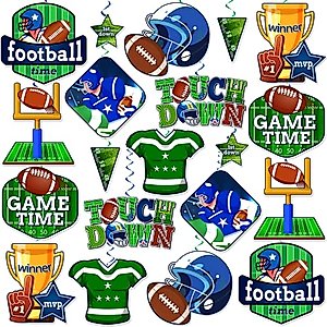 36 Pcs Super Football Decorations 2023 Hanging Swirls, Super Football Party Supplies 2023 Hanging Decorations, Football Party Decorations Super Football Decorations, Touchdown Party Sports Theme Decorations