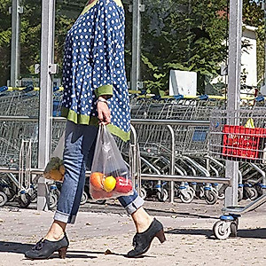 Lesbin Clear Plastic Handle T-shirt Shopping Bags, 400 Counts Reusable Carryout Bags