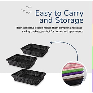 Colorbasket Rectangular Thick Trim Storage Basket, Large, Black