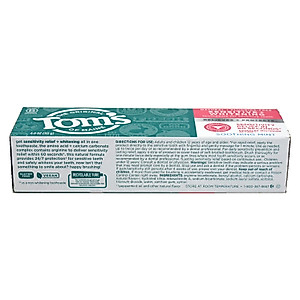Tom's of Maine Sensitive + Whitening Fluoride-Free Toothpaste, 4.0oz