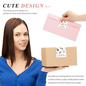 100PCS Box Seal Stickers, Rectangle Leaf Pattern Bag Package Labels, Decorative Baking Sealing Decals for Business Letter Envelope Seal Gift Packaging Customer Mailer Box Retail Bag (Leaf Sticker 2)