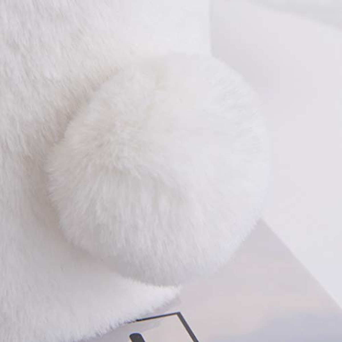 ChezMax Penguin Vacuum Thermos Stainless Steel Water Bottle Travel Mug Flask for Daily Life 9.5oz Black with Insulated Sleeve Rabbit Warm Cover, Rabbit White