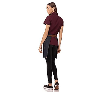 Chef Works Unisex Memphis Half Bistro Apron, Indigo Blue, One Size