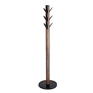 Umbra Flapper Coat Rack, Clothing Hanger, Umbrella Holder, and Hat Organizer, for Entryway, W400×D400×H1650mm, Walnut