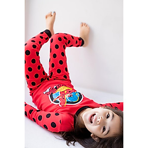 Miraculous Ladybug Big Girls Breathable Pullover Pajama Shirt & Pajama Pants Red 10-12