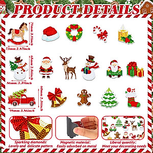 16 Pcs Christmas Diamond Painting Magnets for Refrigerator Snowman Santa Claus Deer Diamond Art Magnets Decals DIY Xmas Diamond Painting Kits Diamond Art for Adults Kids Crafts Home Decor Gift