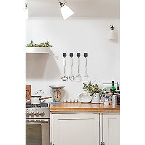 Aikzik Adhesive Hooks - 4 Pack Towel Wall Hooks for Bathrooms, Stainless Steel Waterproof Shower Sticky Hooks for Hanging, Matte Black