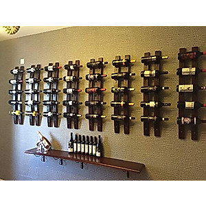 Wall Mounted Wine Rack | Hanging Liquid Bottle Shelf Rustic Barrel Stave Hanging Wooden Wall-Mounted Wine Rack