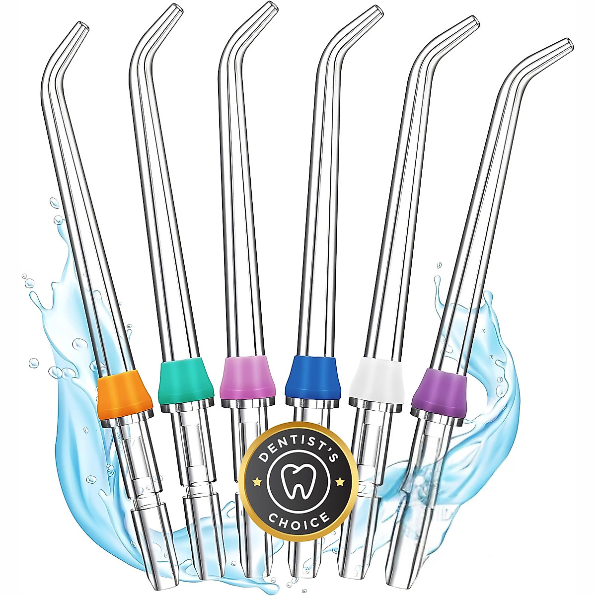 Replacement Heads for Waterpik, Water Flosser Replacement Tips for Waterpik (6 Classic Jet Tips with Case)