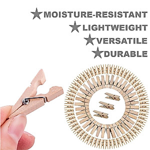 50 Pcs 1In Mini Wooden Craft Clothes Pins, Clothes Pins for Photo,Small Clothespins,Small Clothes Pin,Mini Photo Clips Small Clothes Pins for Photos, Crafts, Arts, Cocktails,Artwork Display