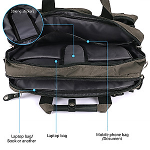 FREEBIZ 18.4 Inches Laptop Bag Multi-function Briefcase Backpack with Handle and Shoulder Strap Fits Up To 19 Inch Laptops Notebook Computer (Army Green)