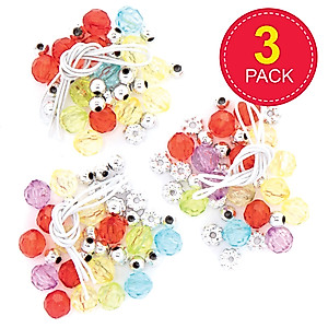 Baker Ross FE111 Rainbow Charm Bracelet Kits - Pack of 3, Perfect for Kids Jewelry Making Activities, Bead Art Activities or Party Crafting