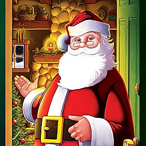 Beistle Santa Claus Door Cover, 5’ x 30” – Plastic for Indoor & Outdoor Use, St Nick Print – Easily Display – Christmas Party Decorations & Holiday Decor