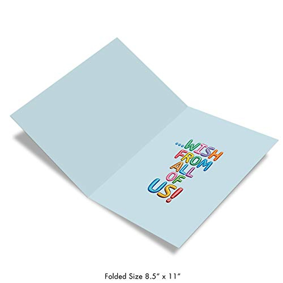 NobleWorks - Jumbo Get Well Greeting Card (8.5 x 11 Inch) - Beautiful Feel Better Soon, Group Notecard (Not 3D or Raised) - Inflated Messages From Us J5651FGWG-US