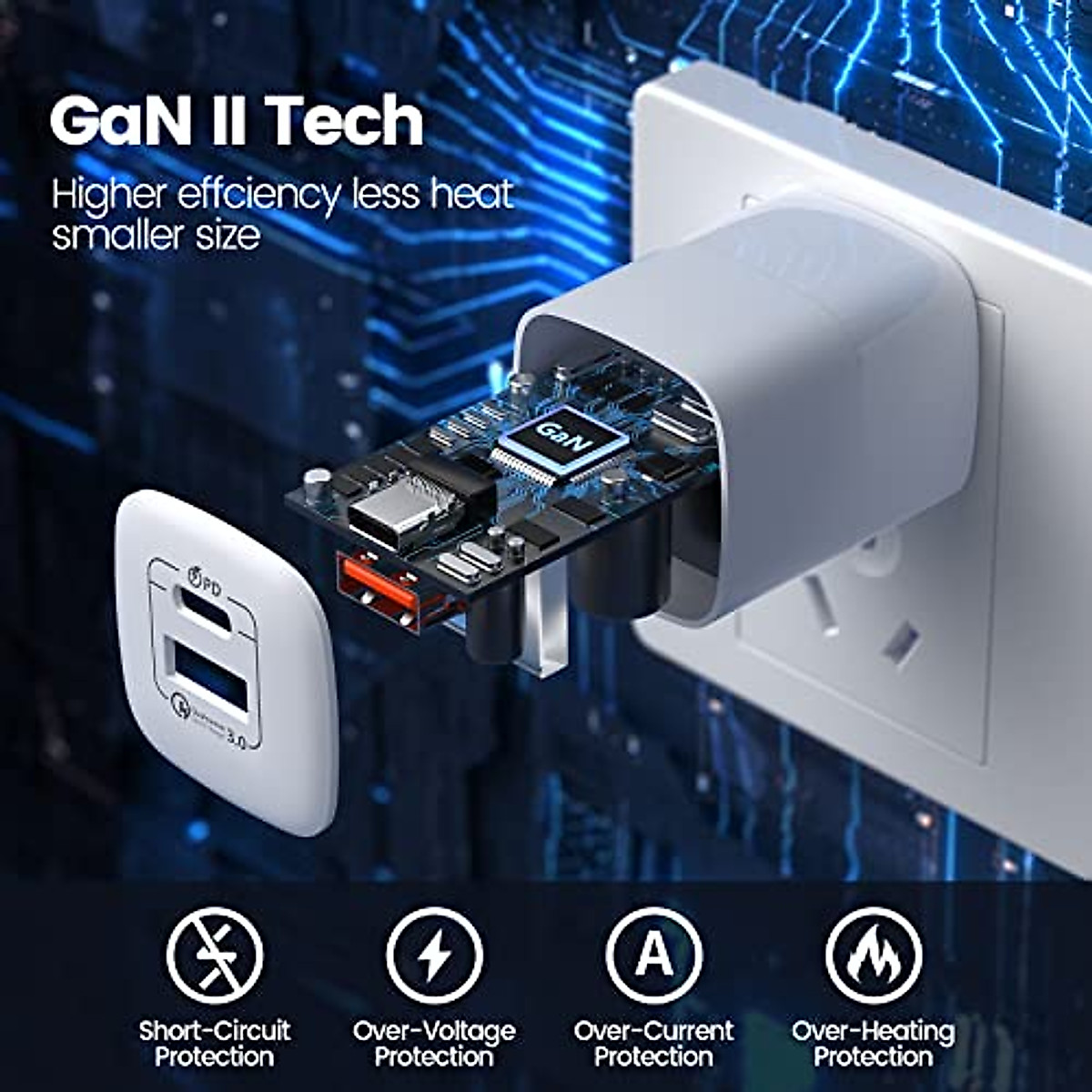 USB C Charger-Plugs for iPhone Charger,KOOPAO 33W Dual Port Charger Blocks Support PD Charge QC Charge Compatible with iPhone 13/Samsung S21/S20/Google Pixel 6/5 ect