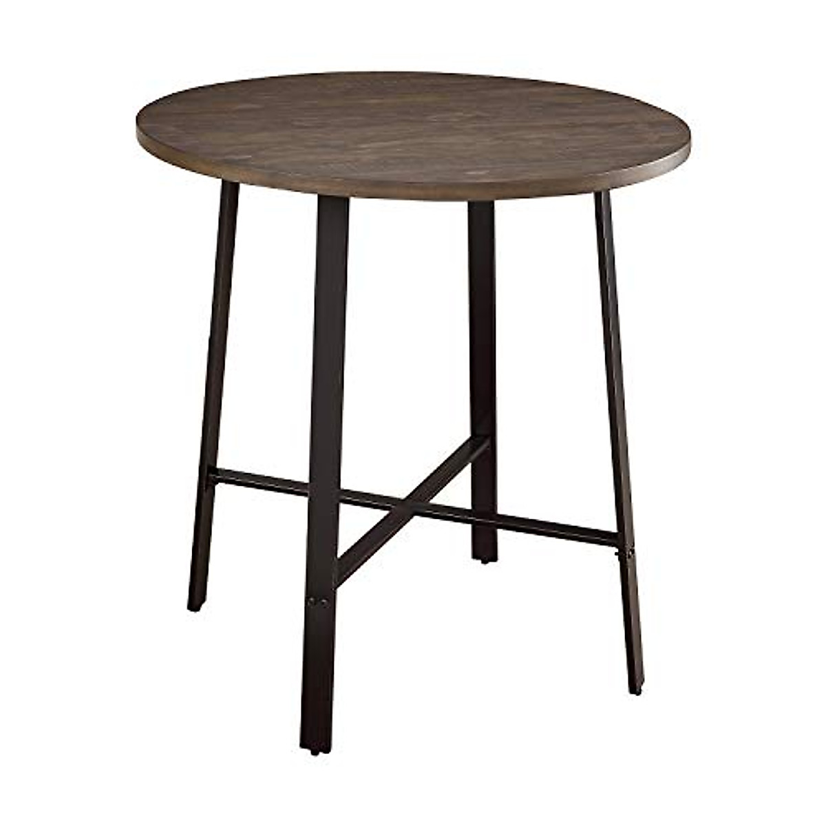 Lexicon Hyacinth Wood and Metal Round Counter Height Table, 36" Dia, Burnished Brown