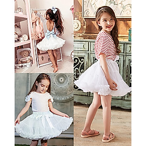 Baby Girl's Tutu Petticoat Skirts,Fluffy Soft Infant Tulle Tutus Underskirt,Ballet Pettiskirt for Little Girl for Birthday Party (M, White, m)